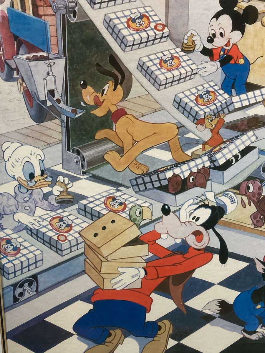 Rare Vintage Disney Mickey Mouse Chocolate Factory Framed Print – Dunn ...