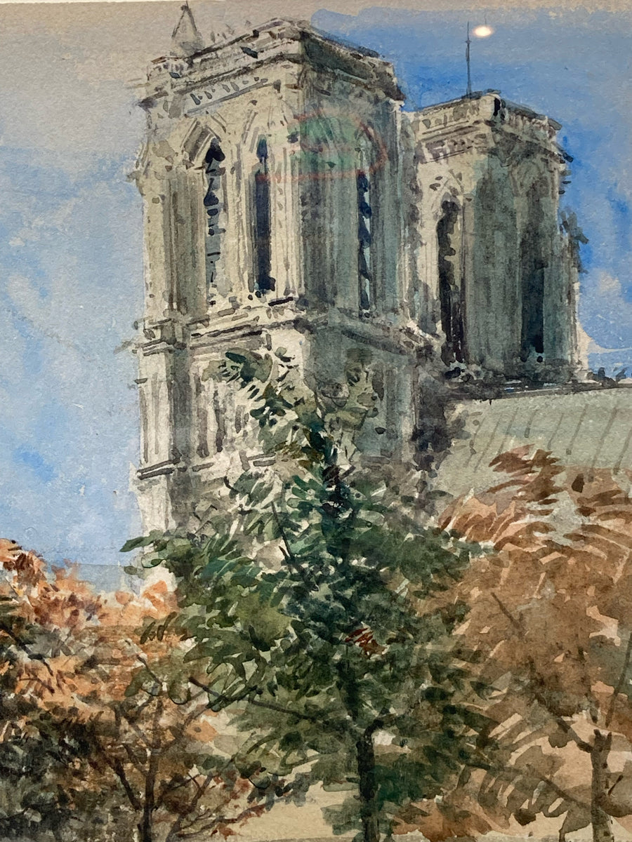 Original Henri Joseph Harpignies "View Of The Ile De La Cite" Painting ...