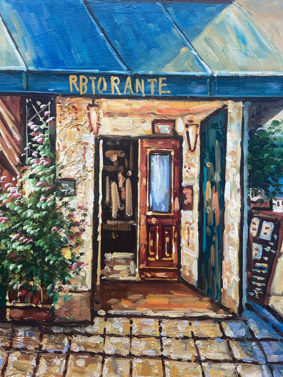 Original M. Chapot Signed European Street Scene Acrylic Painting ...